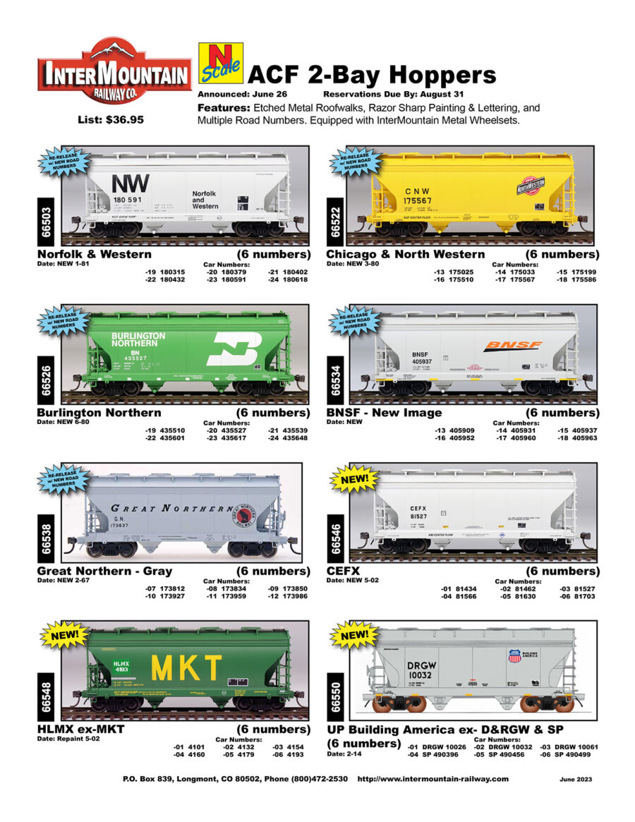 June 2023 Product Announcements – InterMountain Modeler's Club Central ...